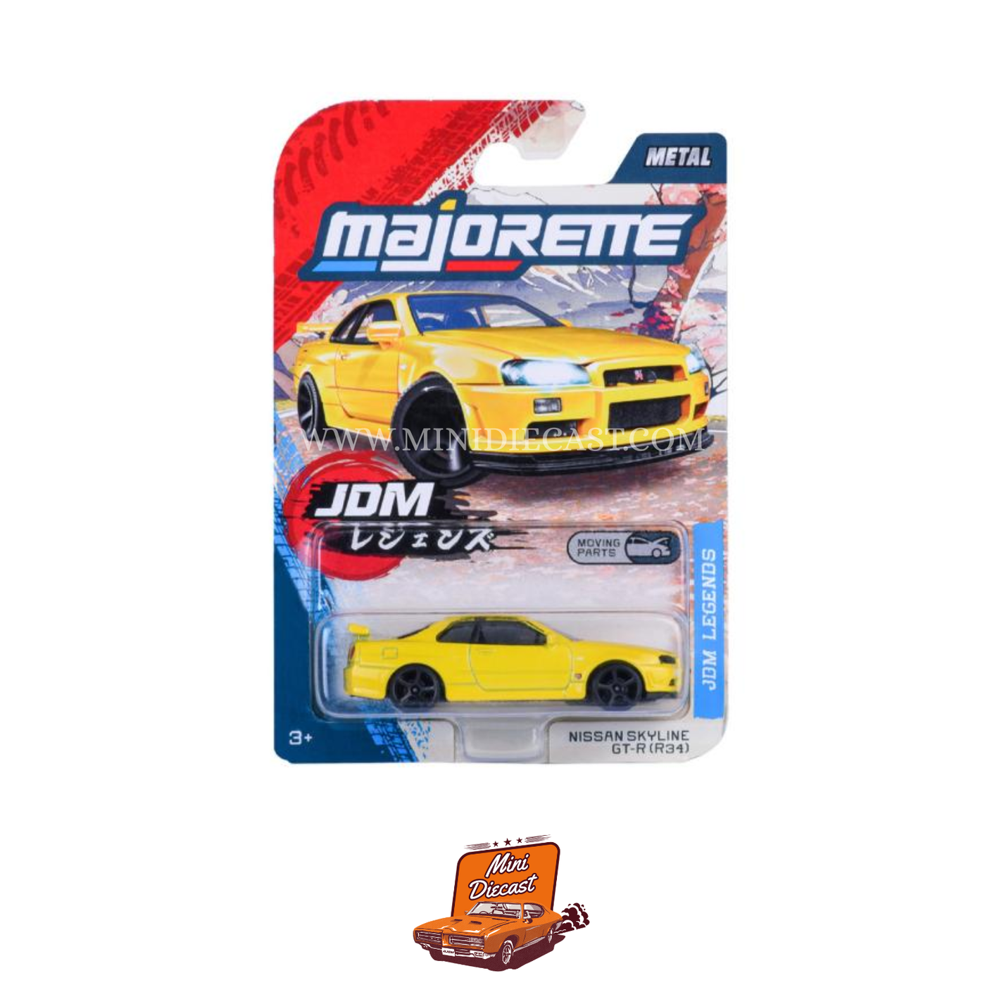 Majorette JDM Legends Premium Cars Nissan Skyline GT-R (R34) – Mini Diecast