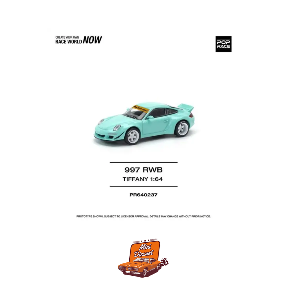 Pop Race Porsche 997 RWB PR64-237 (Tiffany Blue) – Mini Diecast