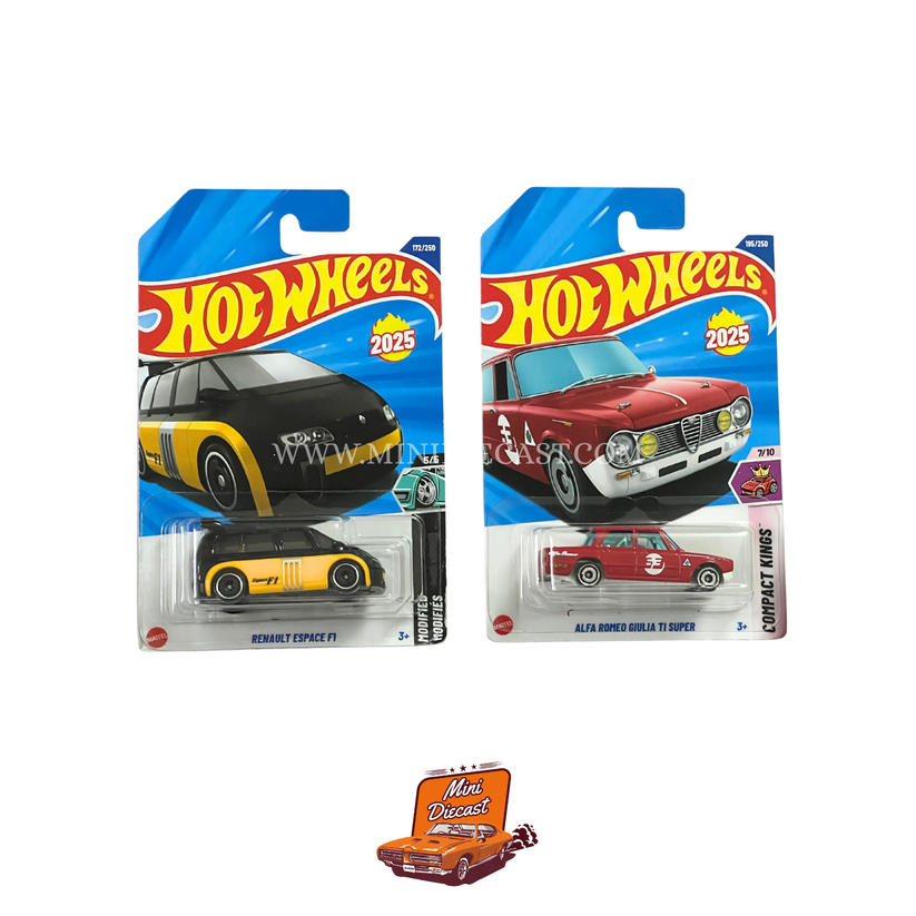 Hot Wheels Mainline (Set of 2) – Renault Espace F1 / Alfa Romeo Giulia ...